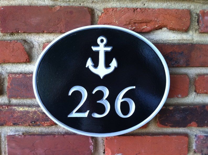Nautical Street Address House Marker Custom Carved Sign with | Etsy