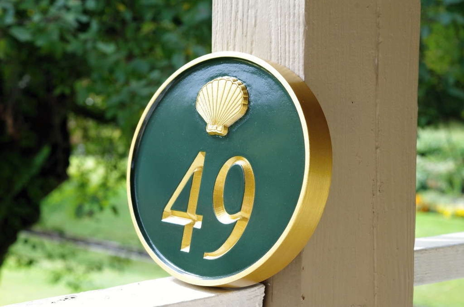 Carved Street Address Plaque / House Number With Sea Shell or - Etsy