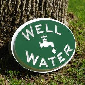 Carved Well Water Notice Plaque- Irrigation Sign With Faucet Image - Etsy