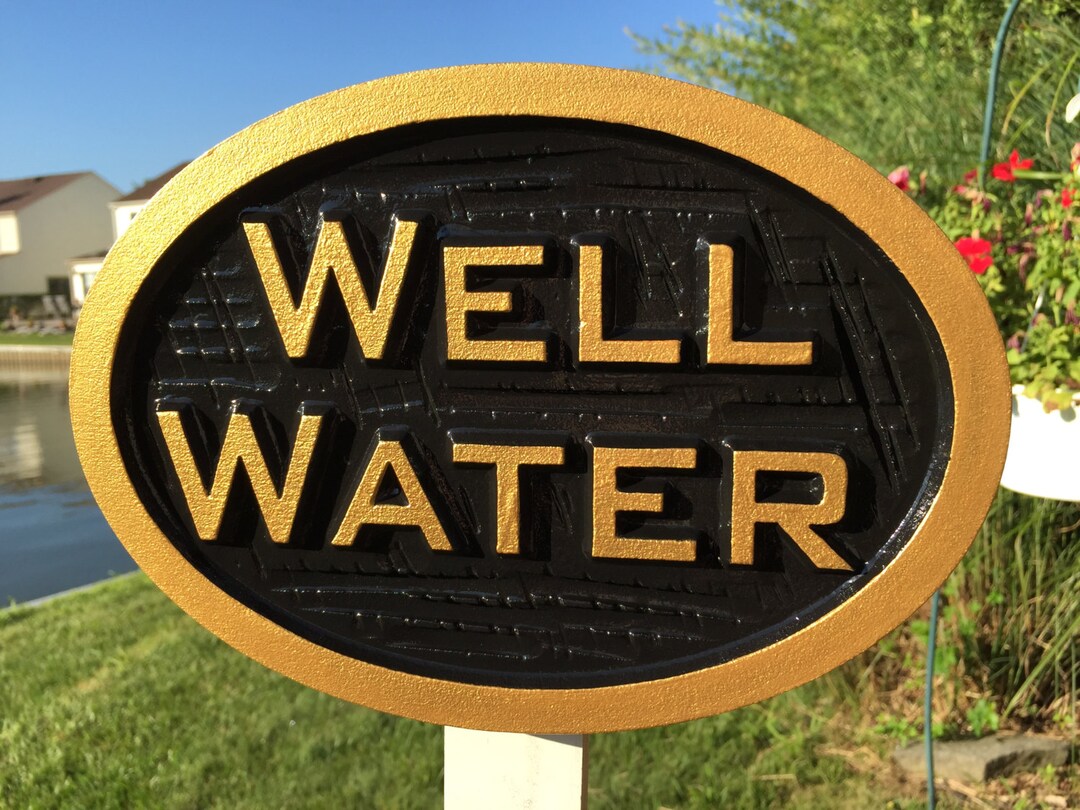 Carved Well Water Notice Plaque- Irrigation Sign - Etsy