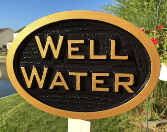 Carved Well Water Notice Plaque Irrigation Sign | Etsy