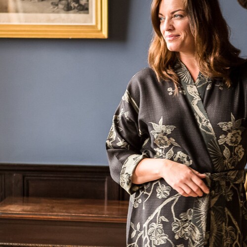 Ladies Pale Grey Cashmere Silk Bath Robe Dressing Gown House - Etsy UK