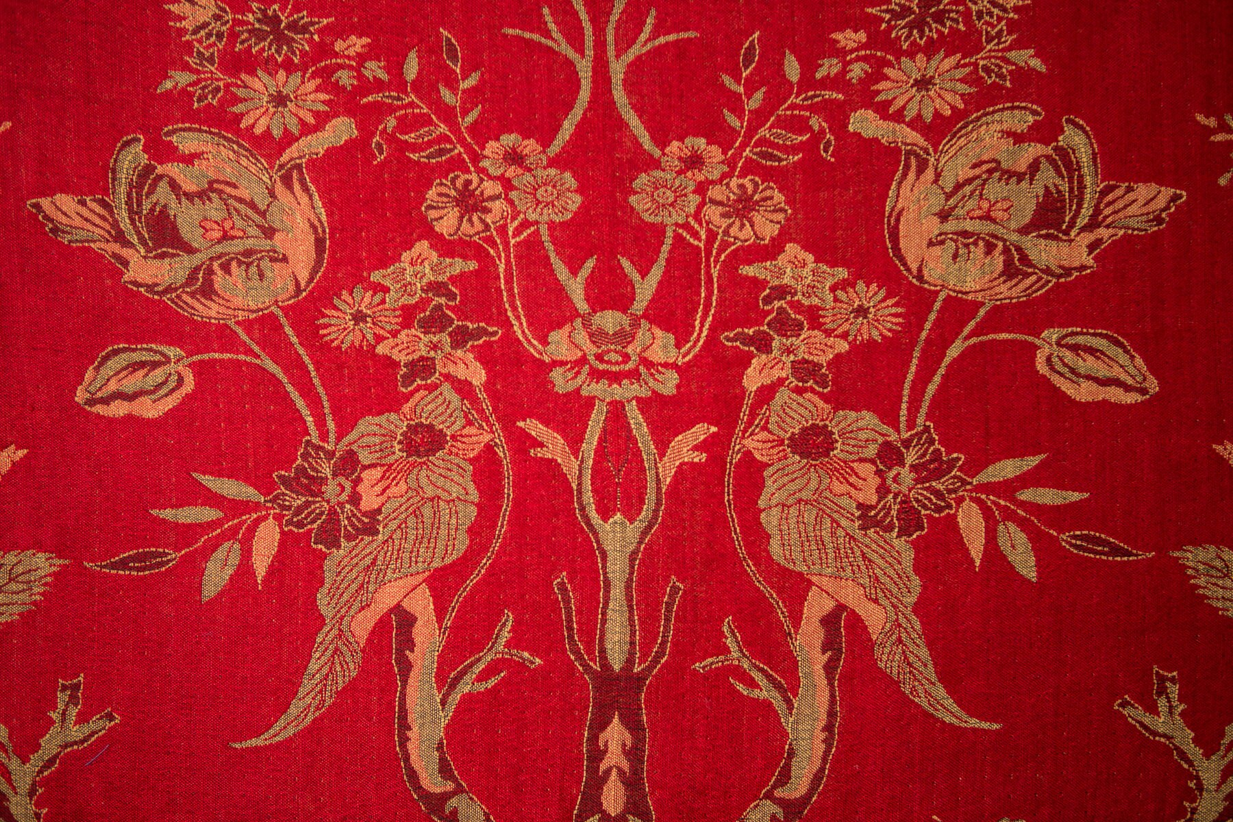 Women's Cashmere Coat Red Gold Embroidered Silk - Etsy UK