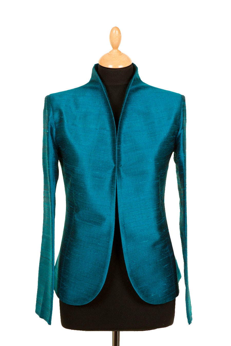 Kingfisher Blue Ladies Raw Silk Jacket Fitted Blazer Special - Etsy UK