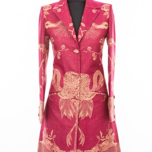 Women's Deep Raspberry Pink Cashmere Tailored Coat, Tree of Life ...