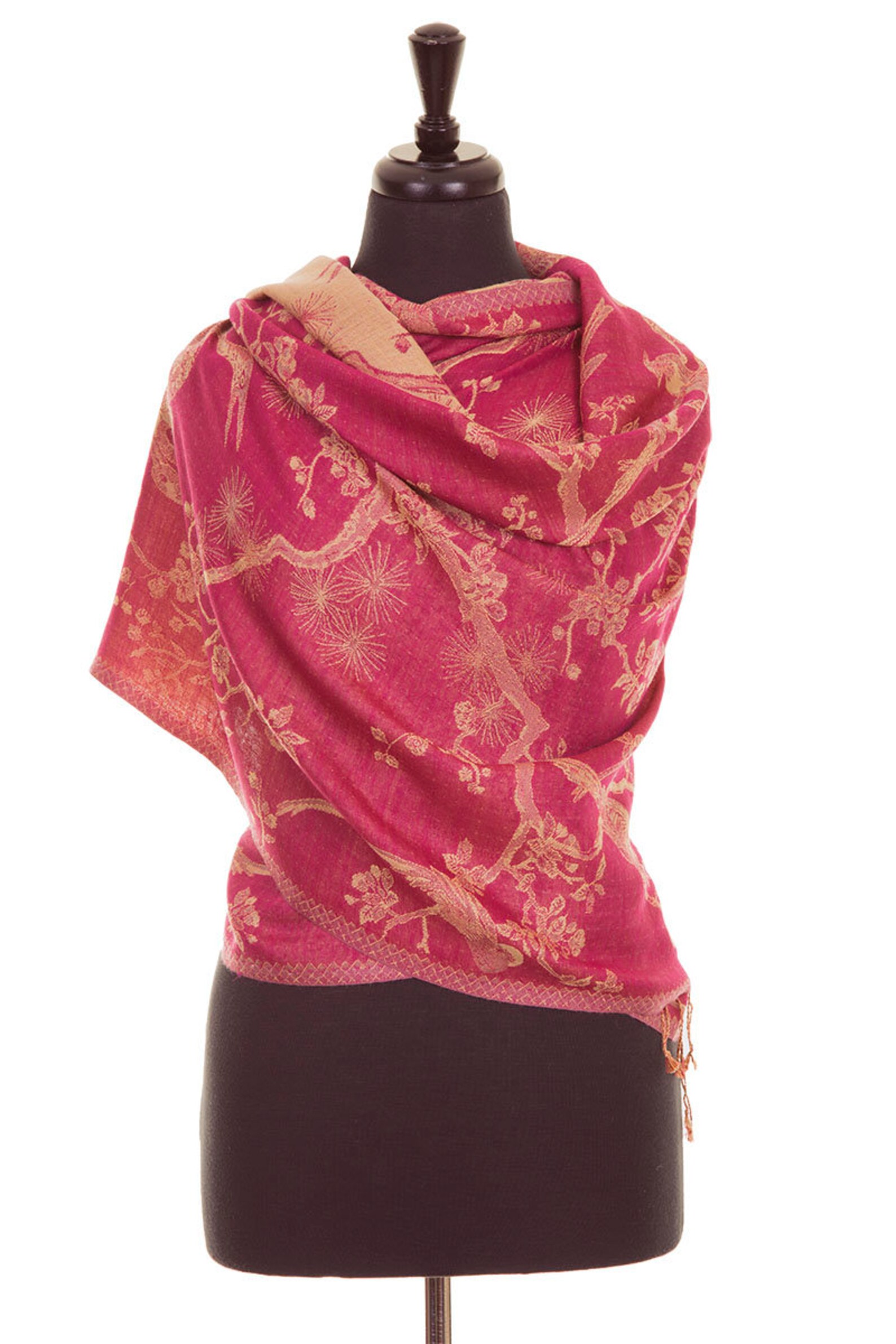 Womens Raspberry Pink Red Cashmere Shawl Wedding Mother of - Etsy