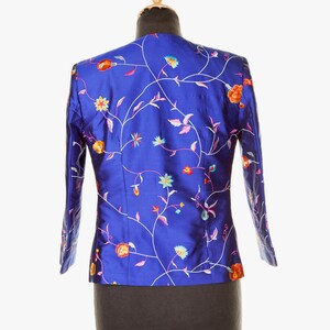 Women's Floral Silk Jacket Embroidered Bright Blue - Etsy UK