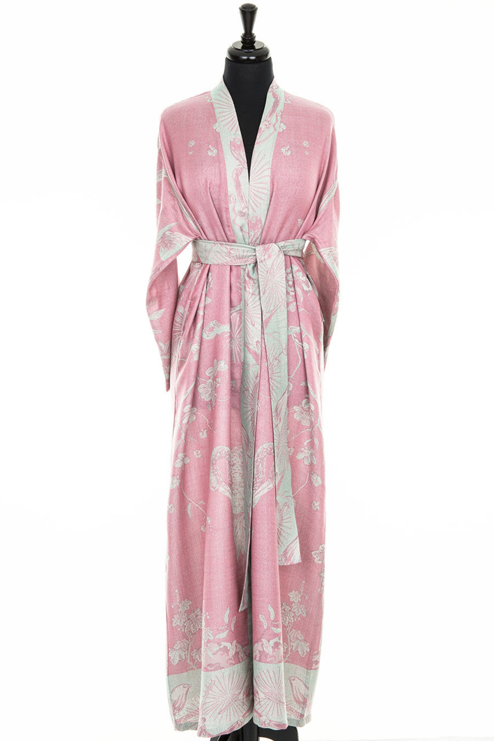 Ladies Aqua and Pink Cashmere Silk Bath Robe Dressing Gown - Etsy