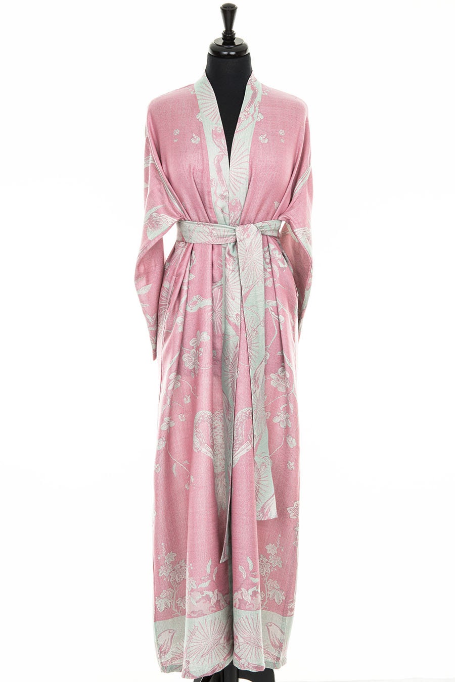 Ladies Aqua and Pink Cashmere Silk Bath Robe Dressing Gown | Etsy