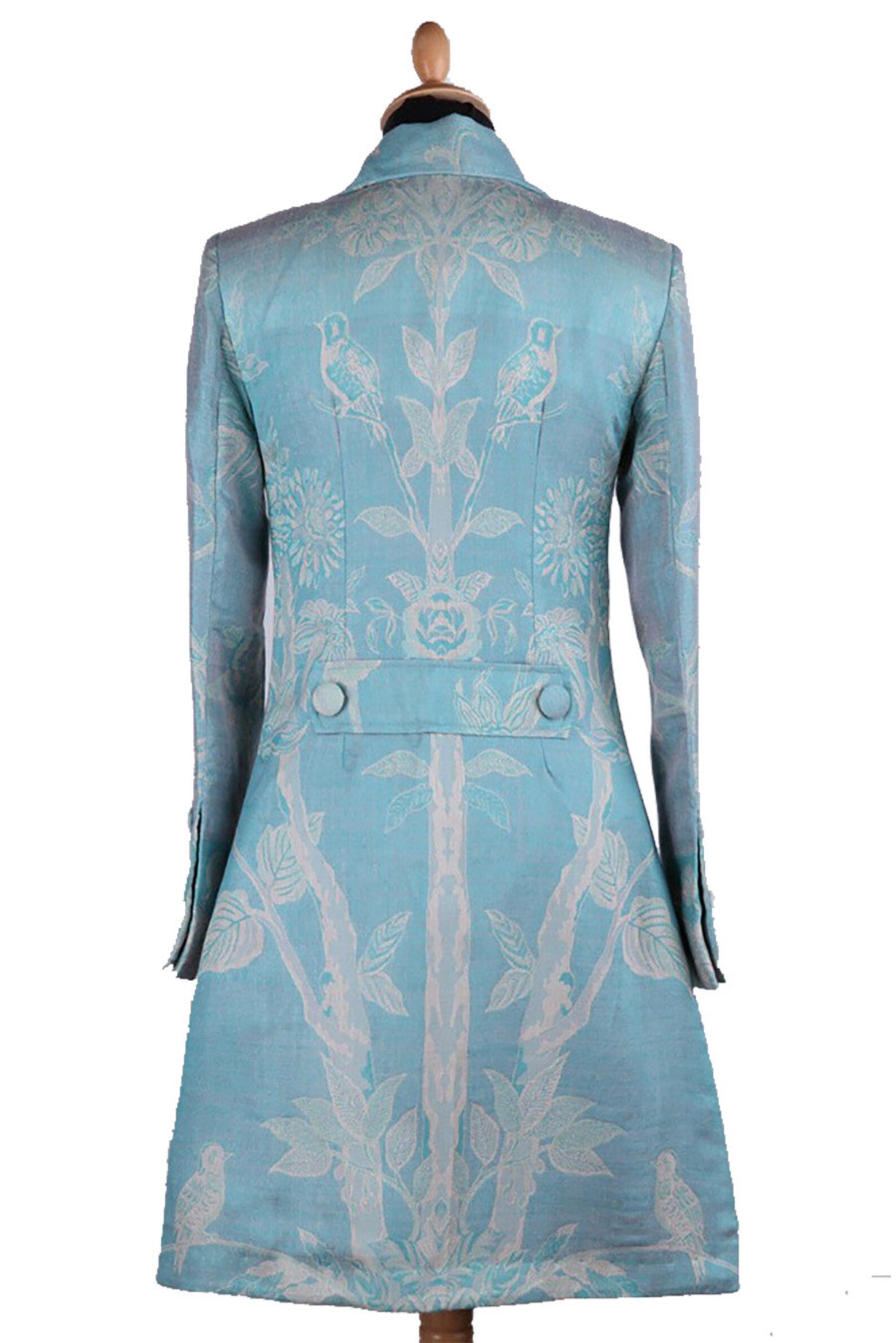 Cashmere Coat, Silk, Jacket, Light Blue, Pink, Embroidered, Floral ...