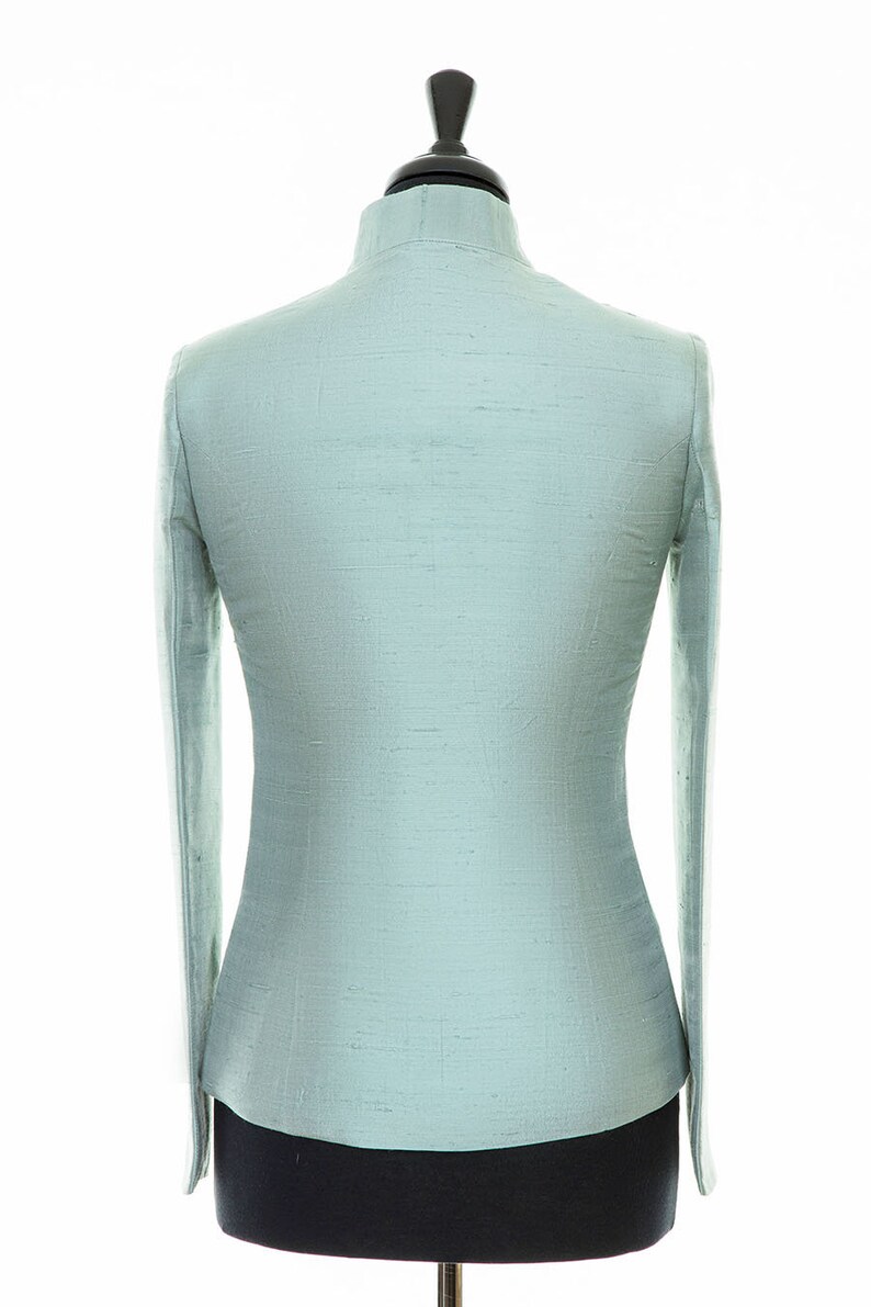 Ladies Pale Grey Blue Raw Silk Jacket Women's Fitted - Etsy