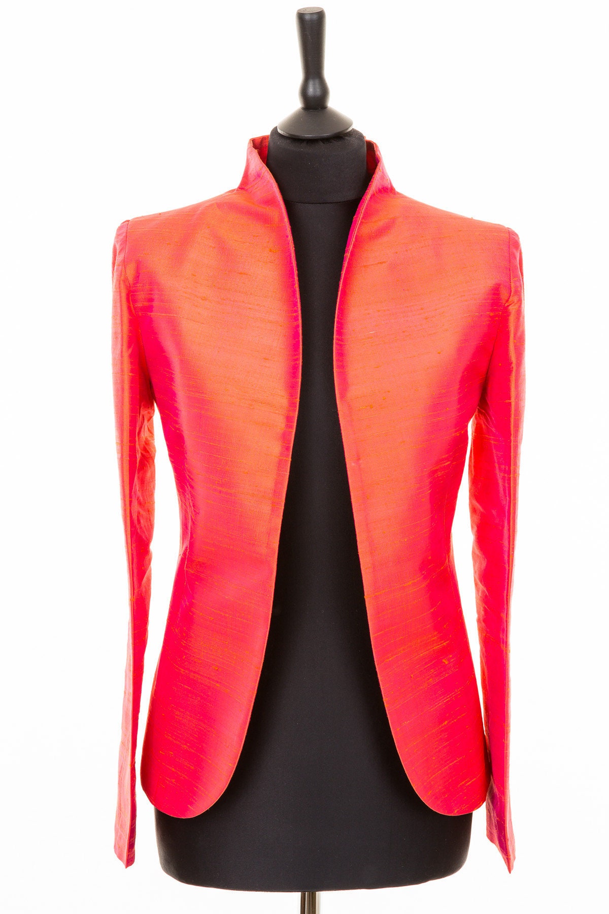 Ladies Bright Orange Pink Raw Silk Jacket Smart Ladies - Etsy UK