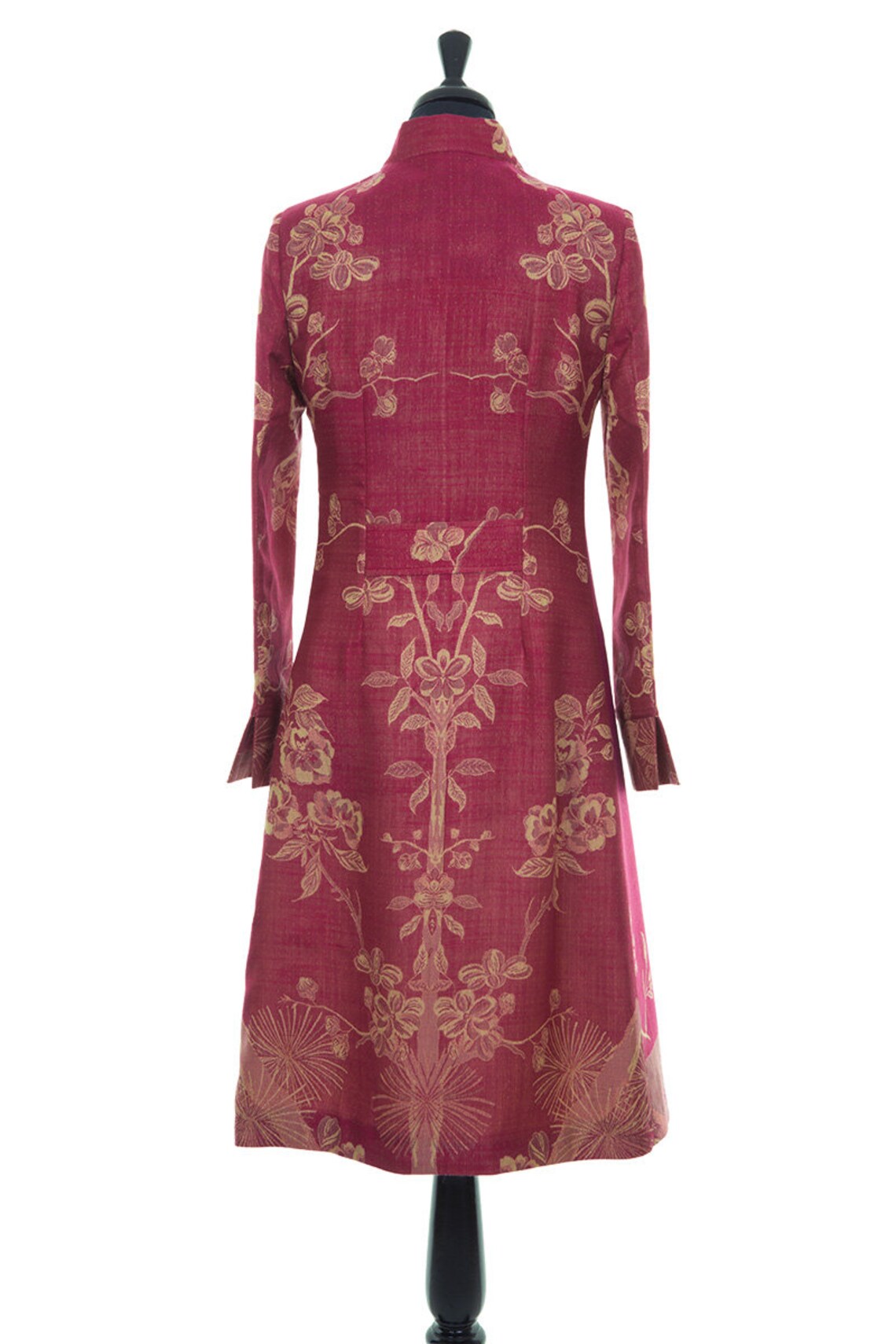 Ladies Deep Raspberry Pink Cashmere Dress Coat Tree of Life - Etsy UK