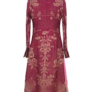 Ladies Deep Raspberry Pink Cashmere Dress Coat Tree of Life - Etsy UK