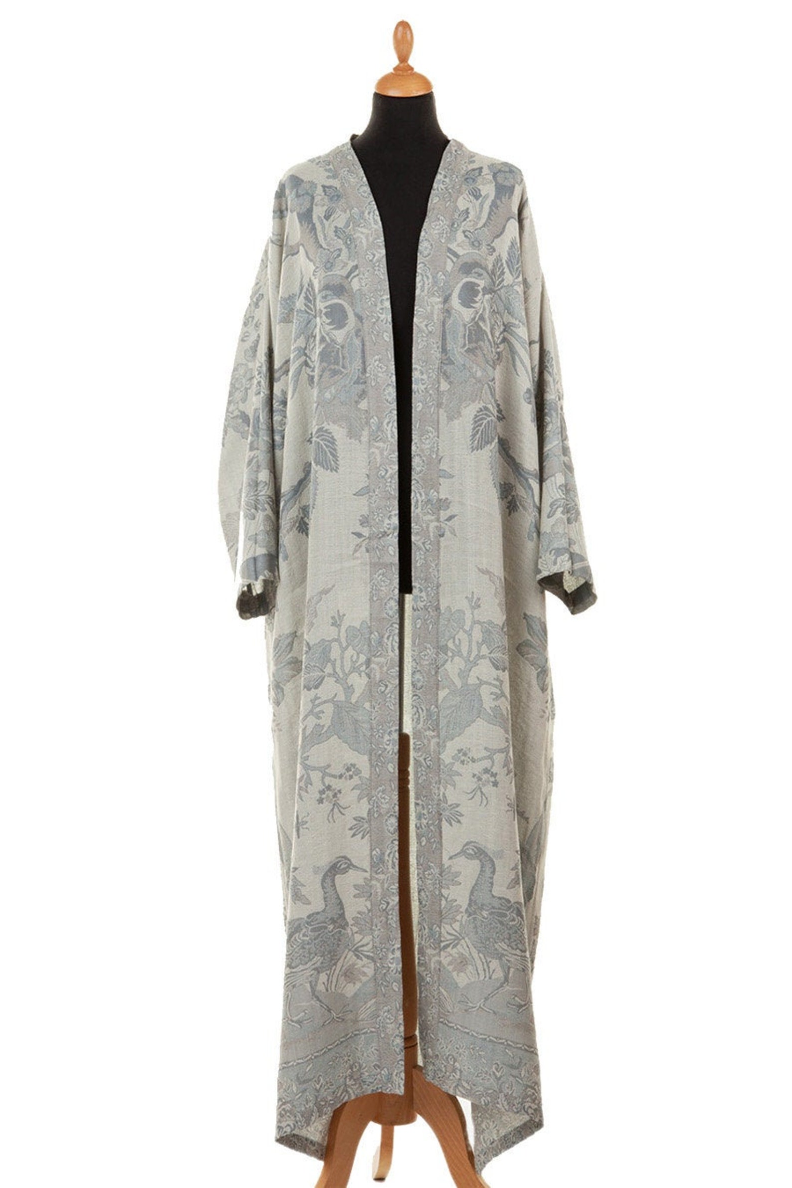 Ladies Pale Grey Cashmere Silk Bath Robe Dressing Gown House - Etsy