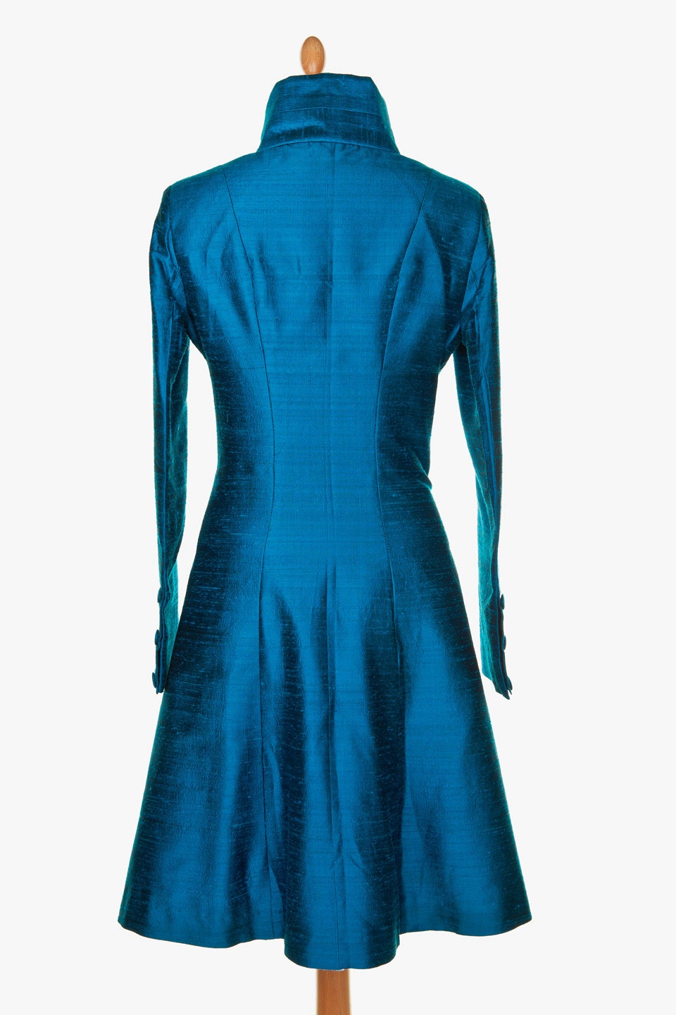 Raw Silk Coat Shot Silk Jacket Coat Vibrant Blue | Etsy