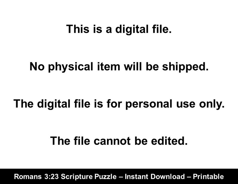 Romans 3:23 Printable Scripture Puzzle, Bible Verse Activity - Etsy