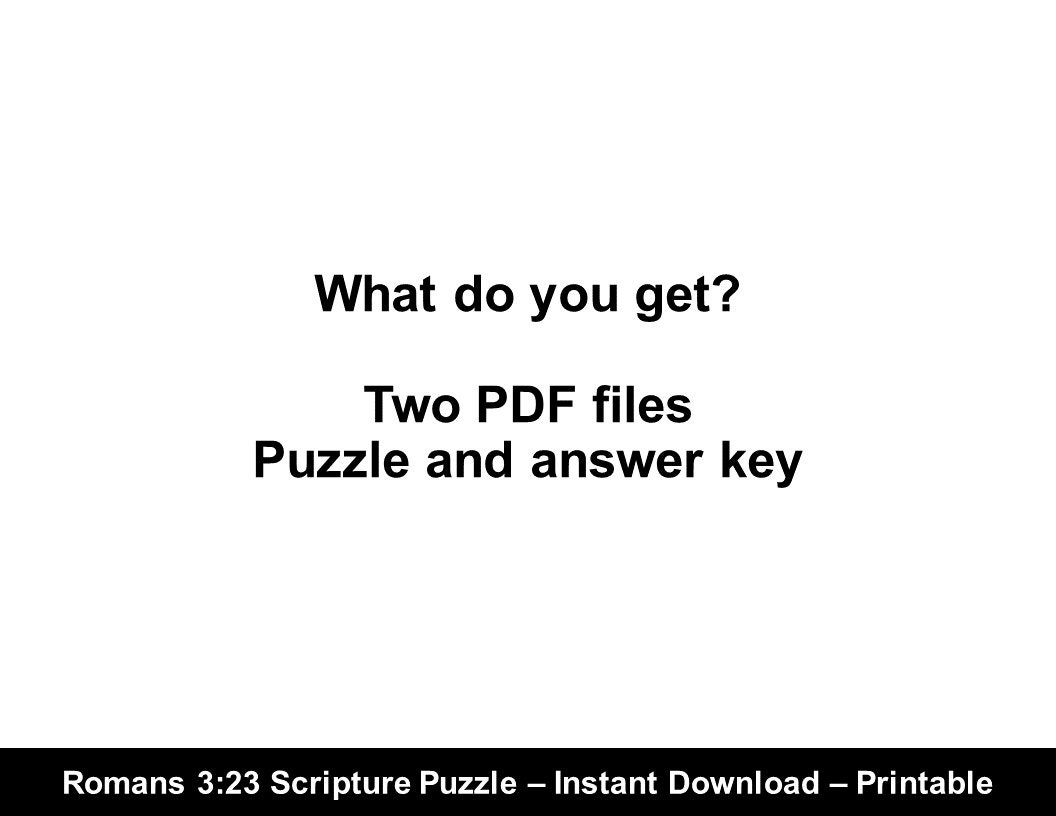 Romans 3:23 Printable Scripture Puzzle, Bible Verse Activity - Etsy