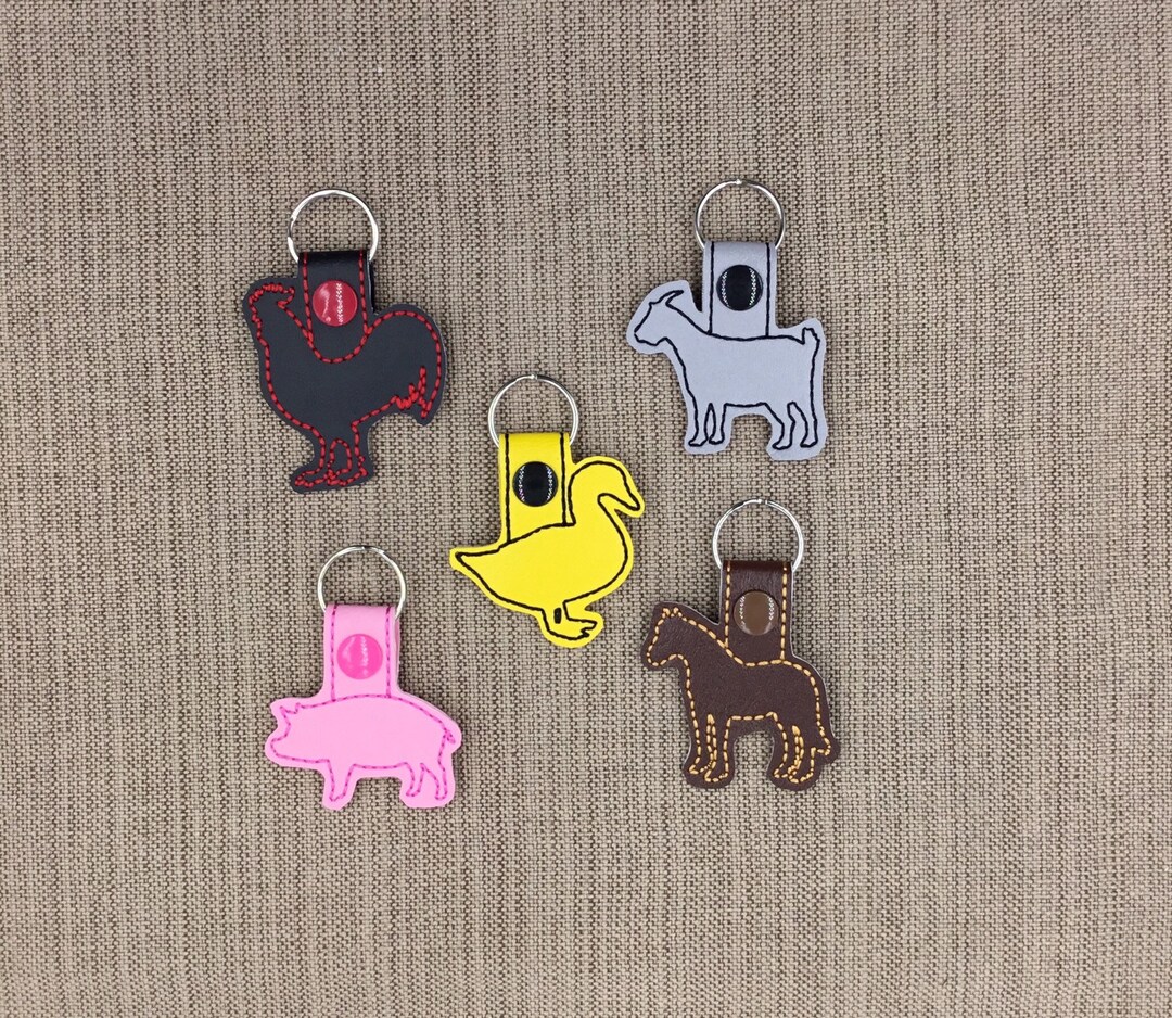 Farm Animal Keychain Horse Keychain Goat Keychain Rooster Keychain ...