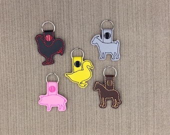 Farm Animal Keychain - Etsy
