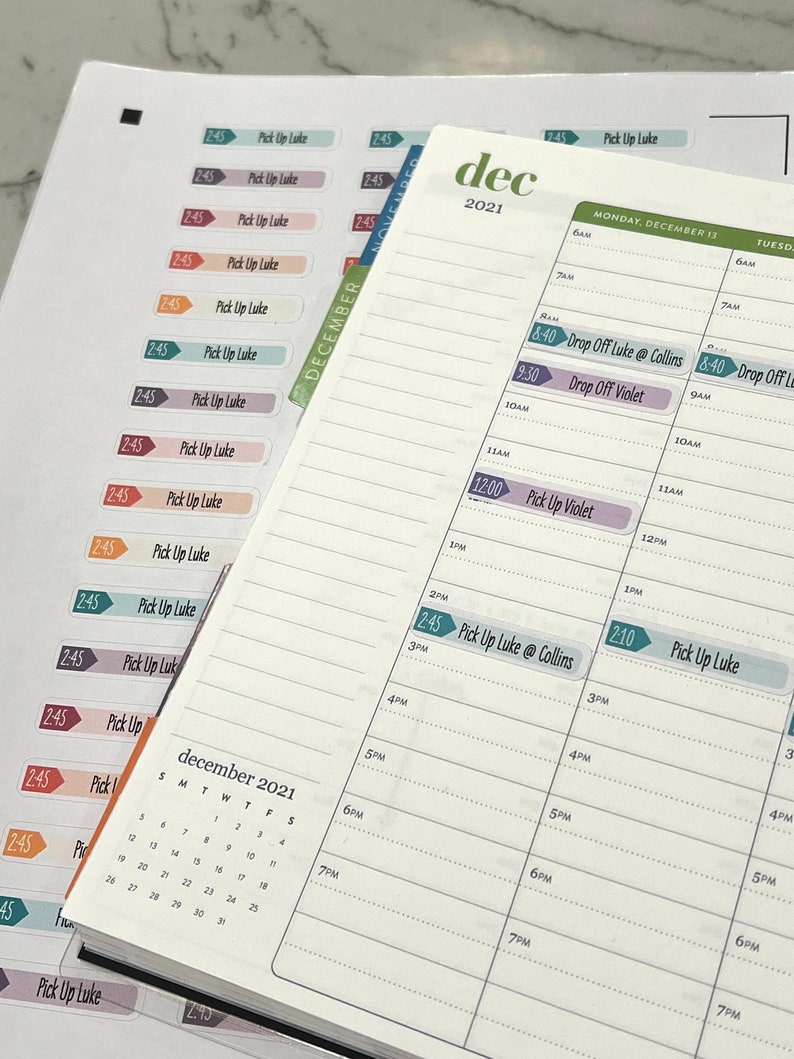 Printable Stickers to Fit 30 Minute Block Erin Condren Hourly - Etsy