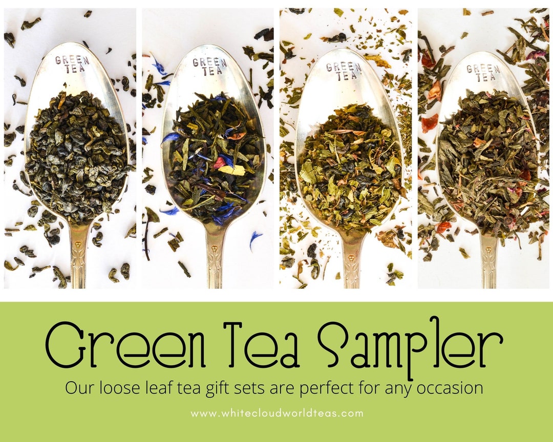 Green Tea Set Loose Tea Sampler Green Loose Tea 4 2 Ounce Pouches Makes ...