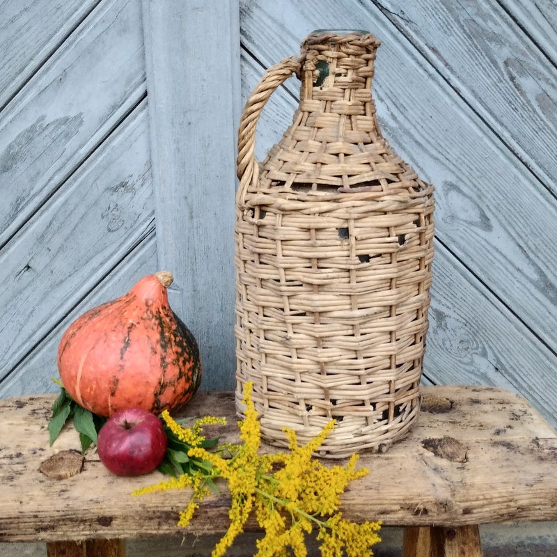 Wicker Demijohn - Etsy