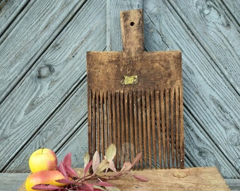 Primitive Antique Wooden Wool Comb Rustic Home Decor Country | Etsy