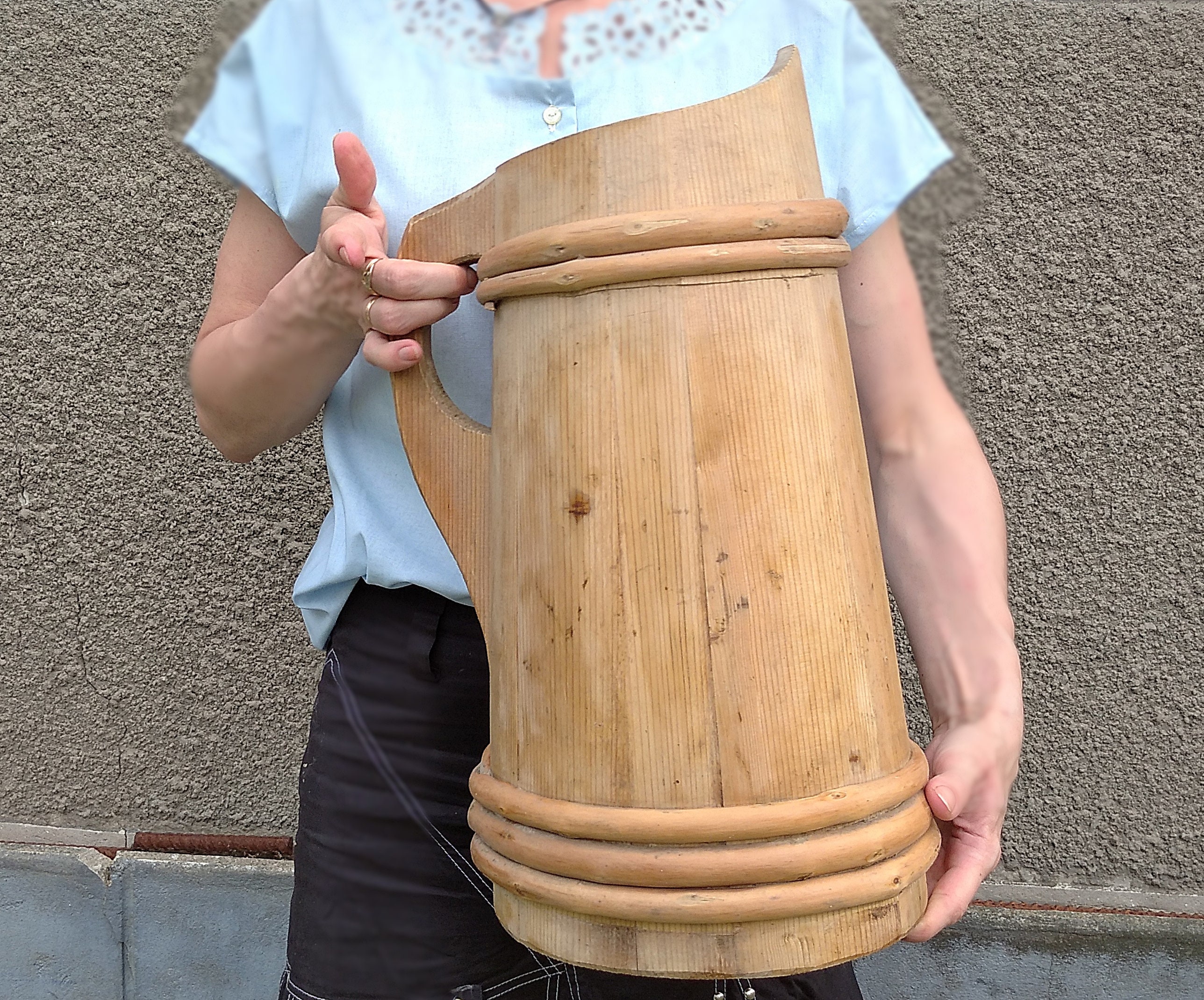 Primitive antique wooden vase Ancient ladle for drink XXL | Etsy