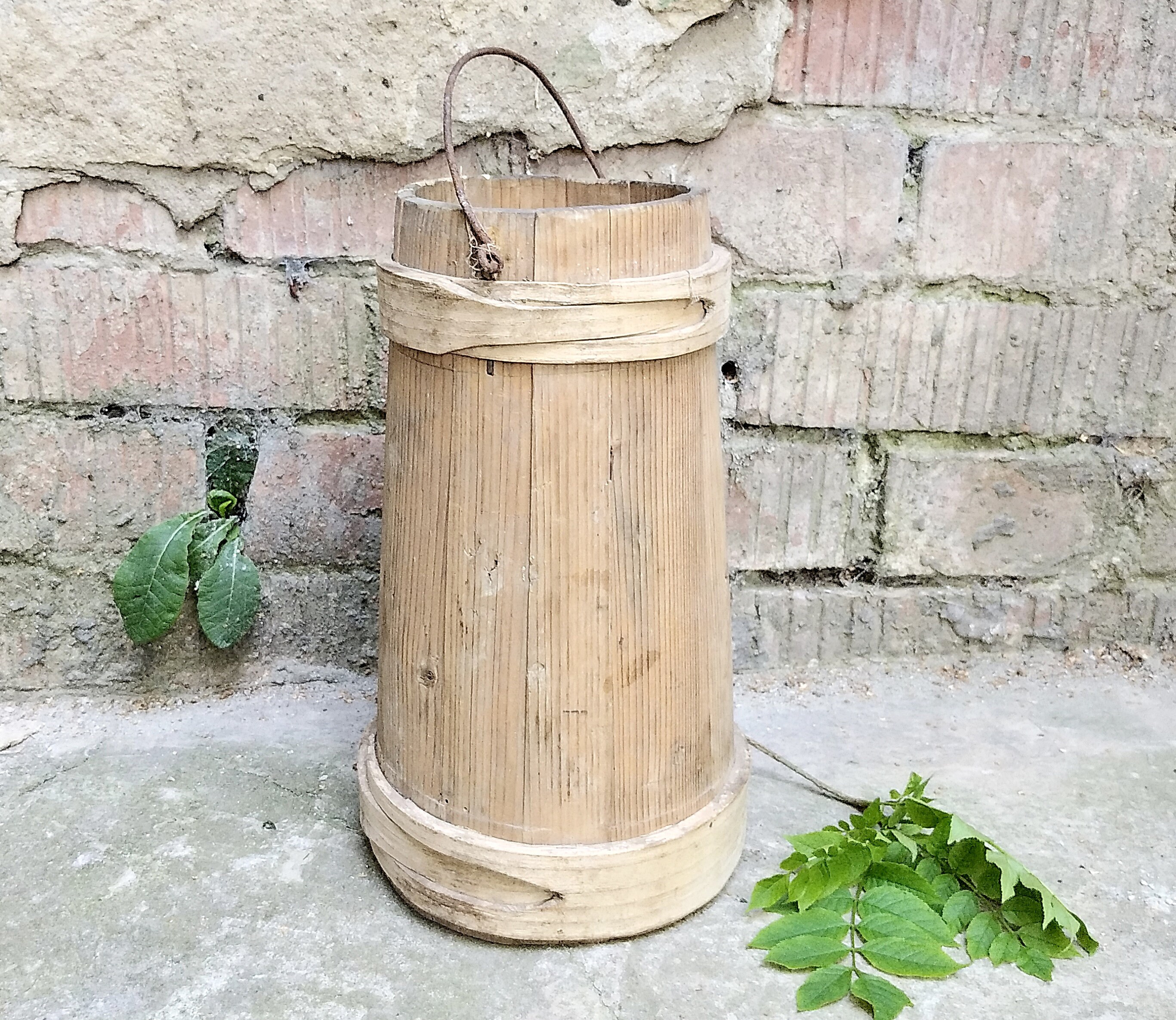 Rustic Home Decor Primitive Antique Bucket Wood Bowl Country | Etsy