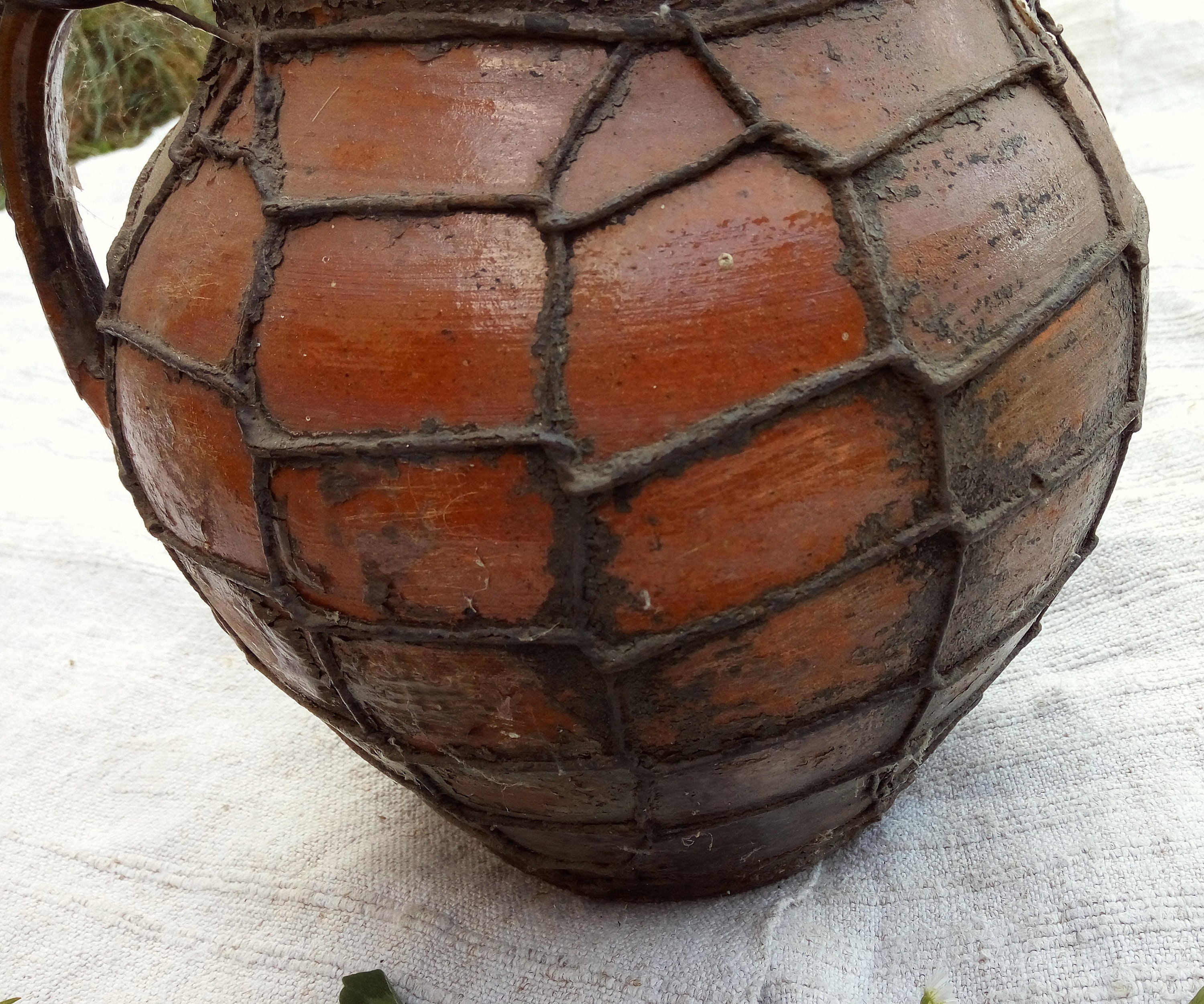 Antique vase Clay ceramic pitcher Crock vase Rustic home decor | Etsy