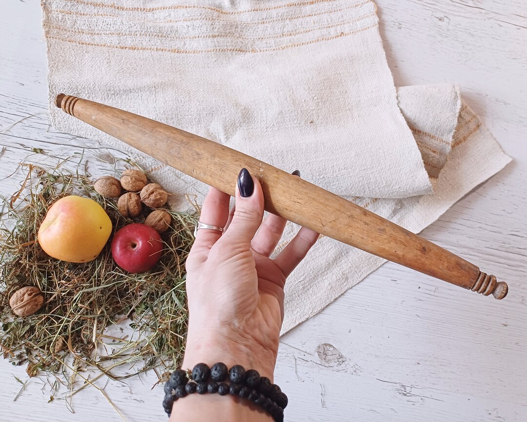 Large Wooden Rolling Pin Primitive Rustic Decor for Country Kitchen ...