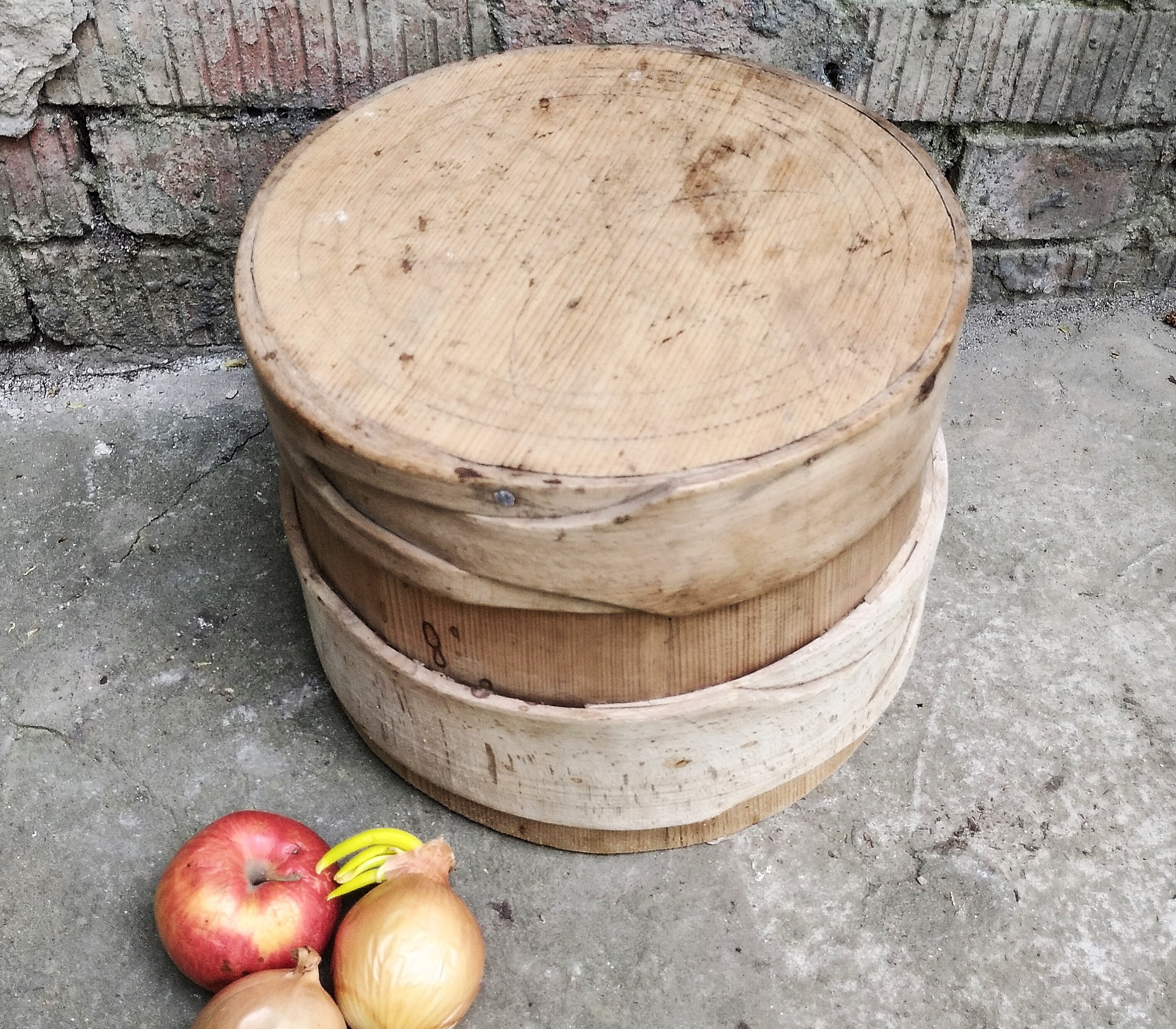 Primitive antique wooden box with lid made by unique | Etsy
