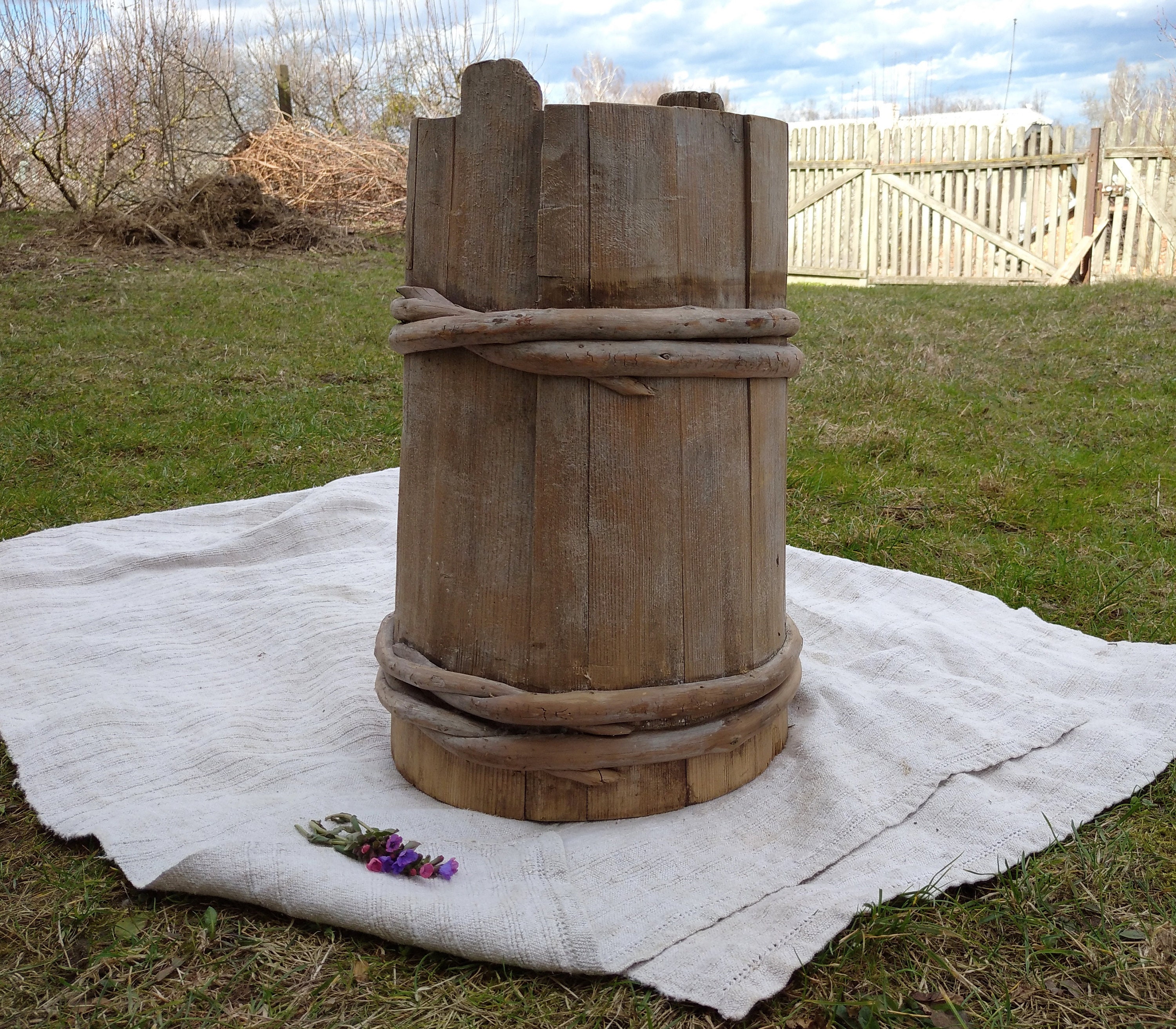 Primitive antique vase Rustic home decor Large wooden vase | Etsy