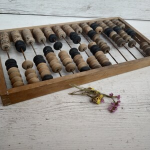 Wooden Abacus Wall Decor Frame Shabby Office Wall Hanging Very Old Wood ...