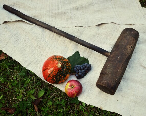 Real antique hammer Thors hammer Large hammer Wooden … - Gem