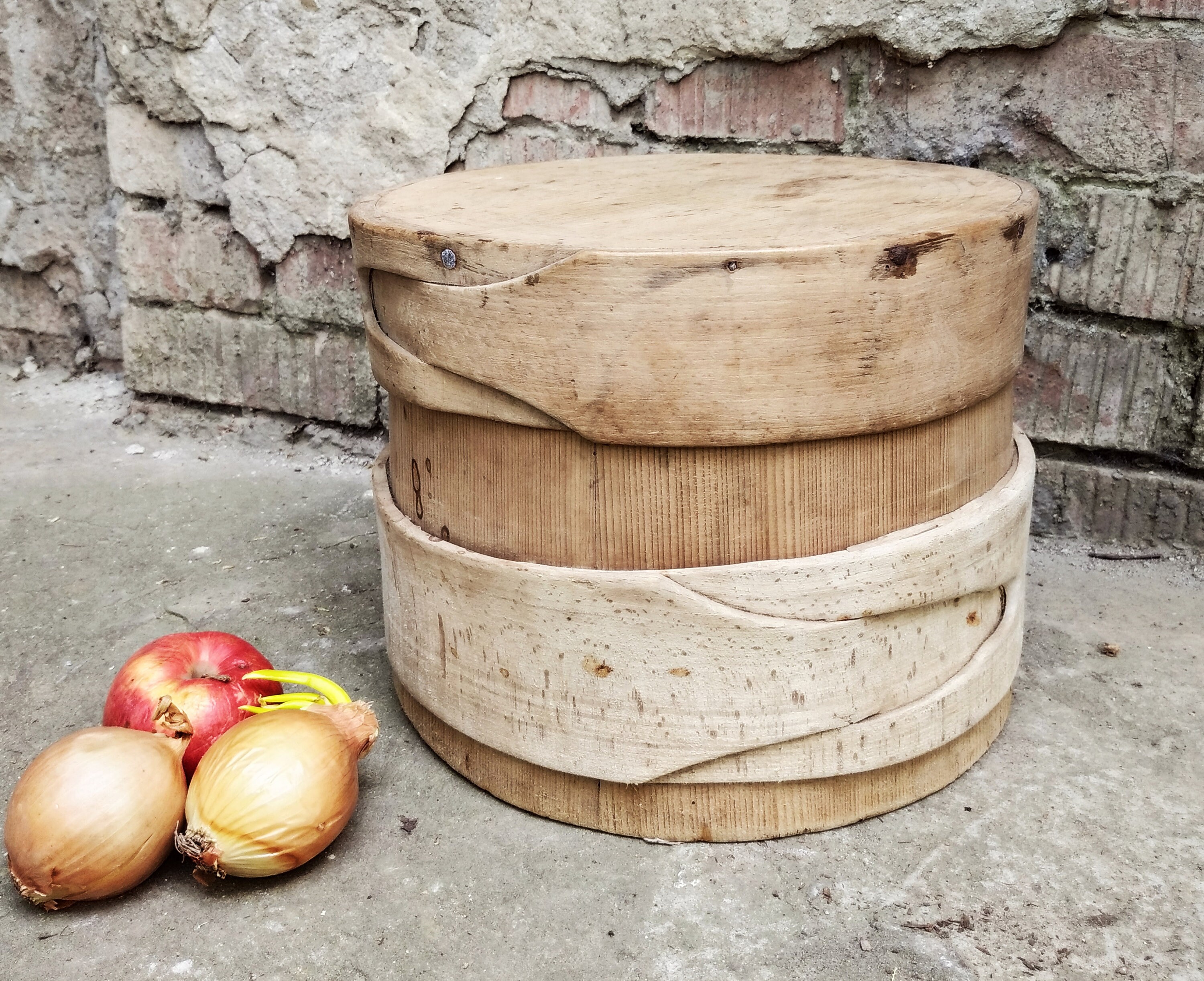 Primitive antique wooden box with lid made by unique | Etsy