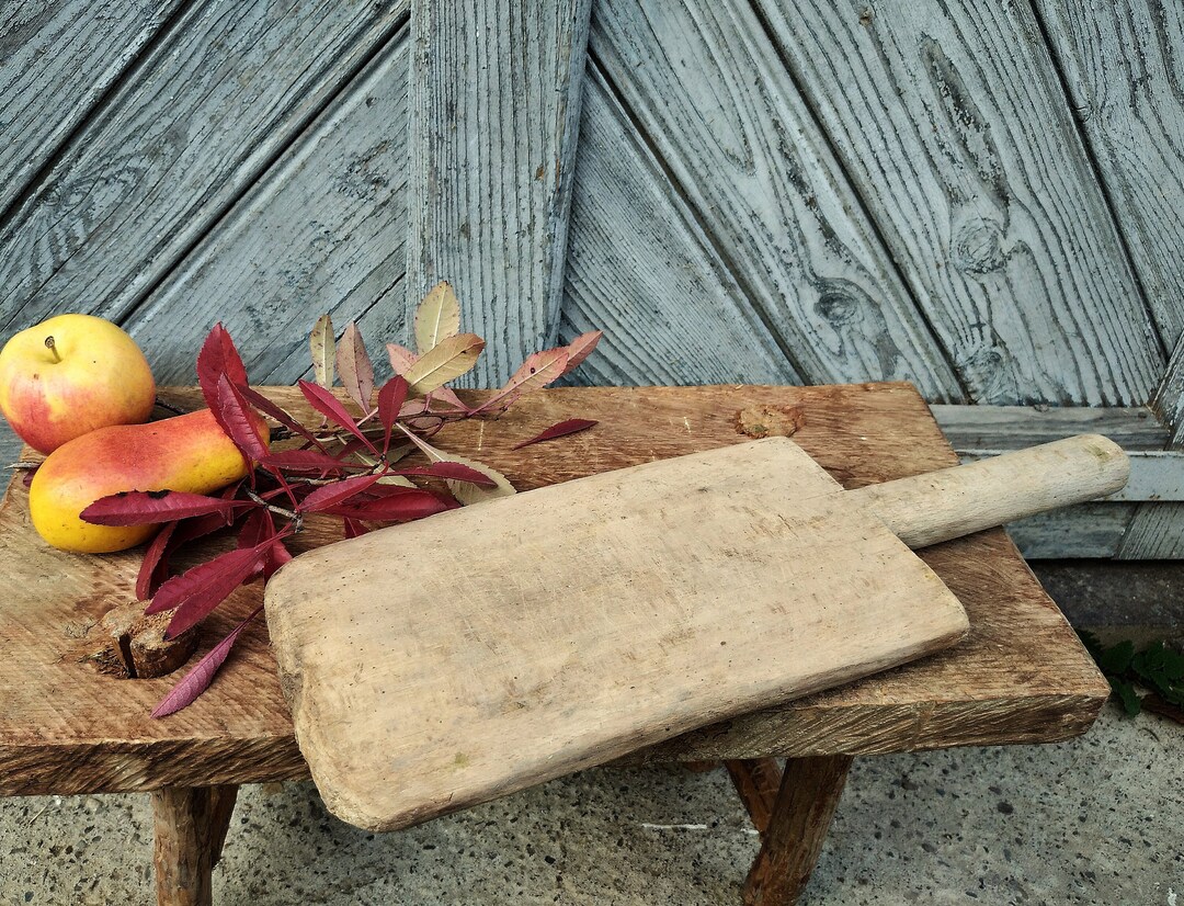 Antique Serving Tray Rustic Cutting Board Country Platter Wooden ...