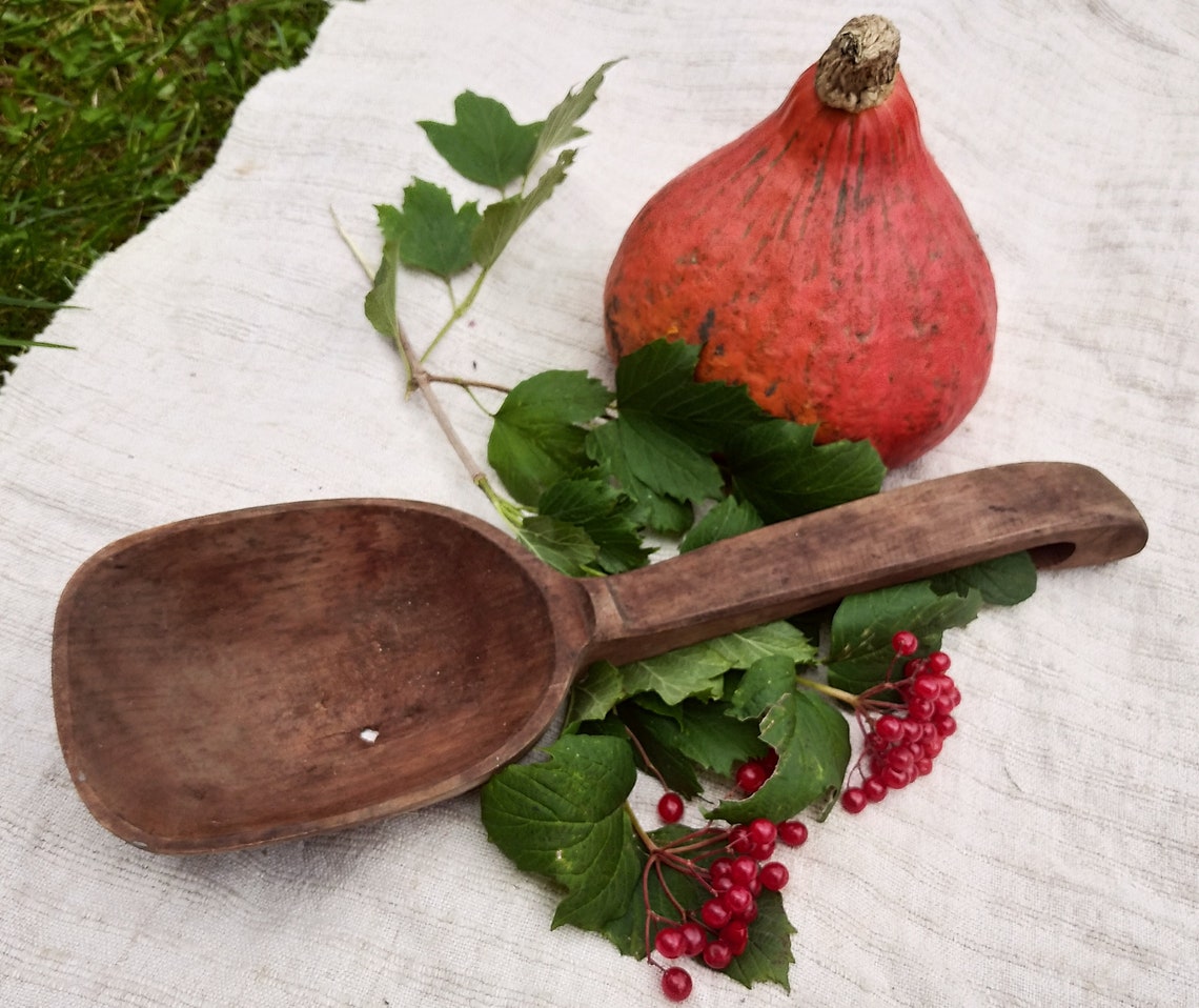 Oversized Antique Dipper Wooden Ladle XXL Spoon With Long | Etsy