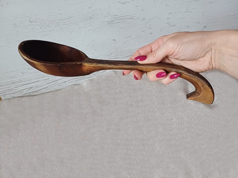 Large Wooden Spoon From Antique Country Kitchen Rustic Decor of Hand ...