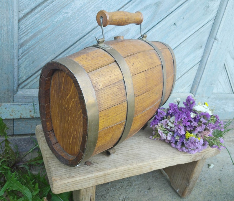Wooden Wine Barrel Vintage Barware Rustic Wood Home Decor - Etsy