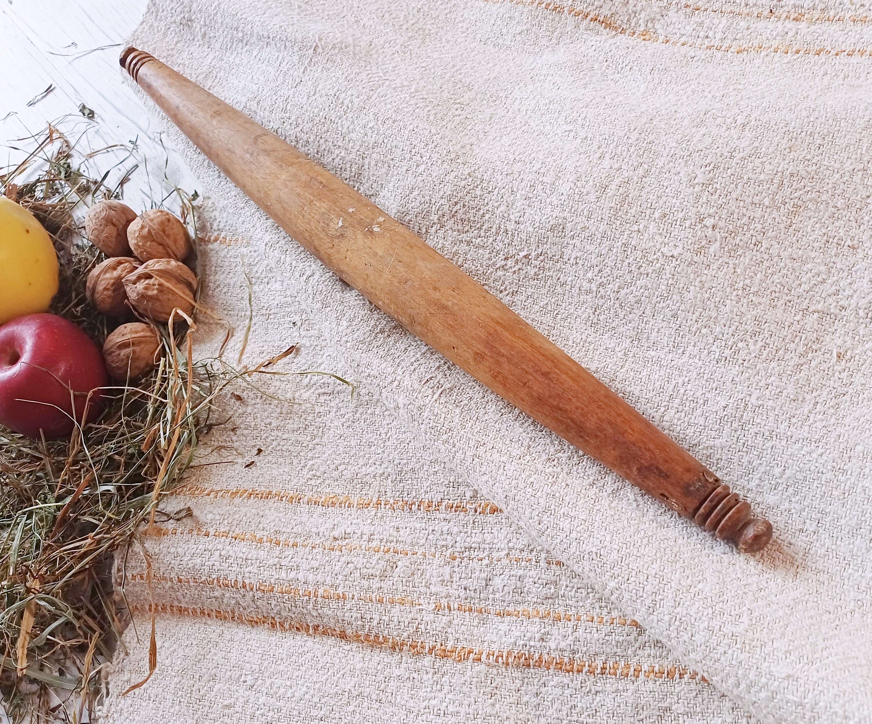 Large Wooden Rolling Pin Primitive Rustic Decor for Country Kitchen ...