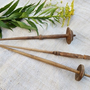 Antique weaving drop spindle set Old loom parts Ancient crafts | Etsy