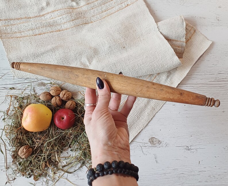 Large Wooden Rolling Pin Primitive Rustic Decor for Country Kitchen ...