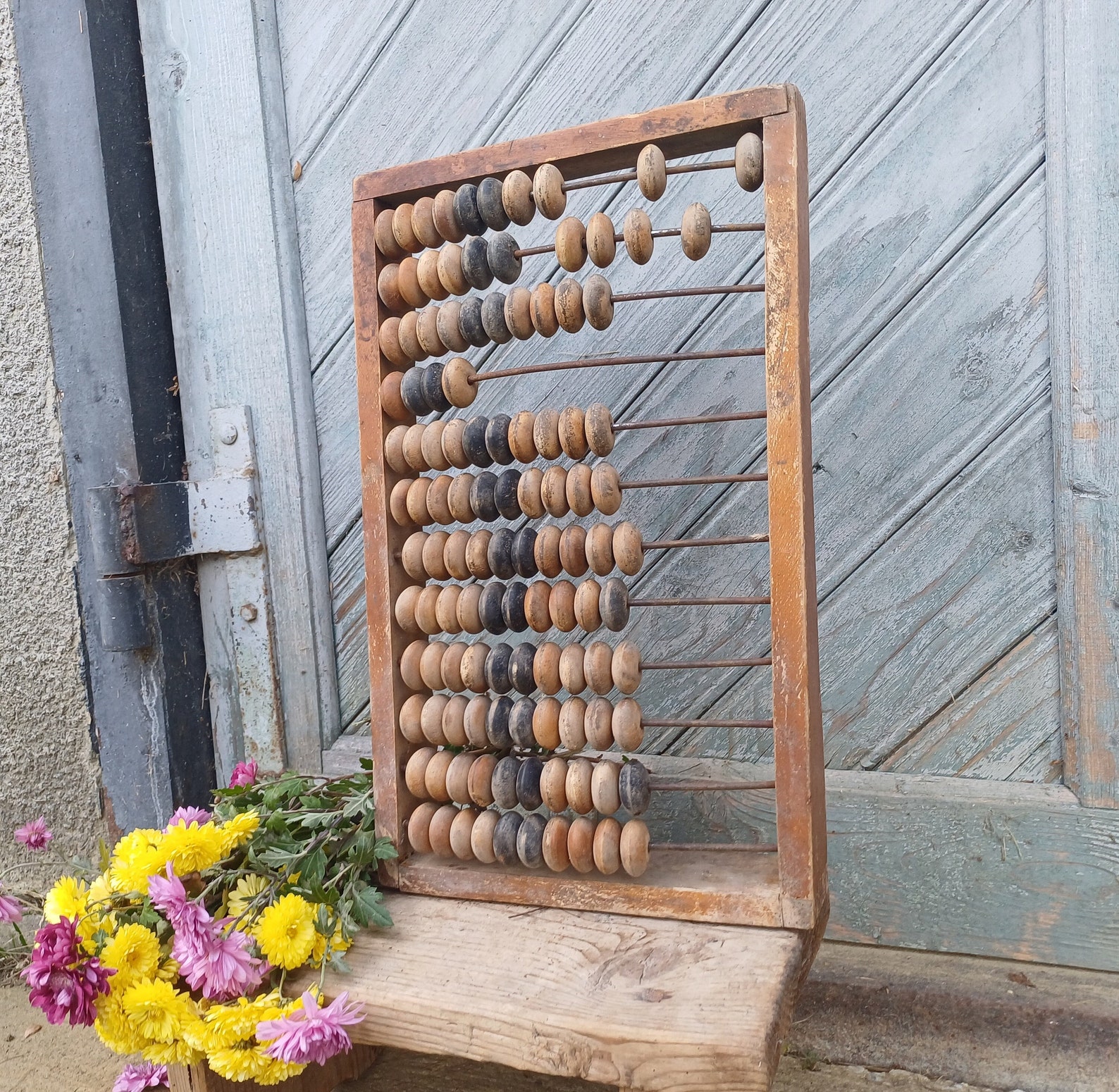 Large Wooden Abacus Wall Office Decor Gift Idea Vintage Wood Abacus ...