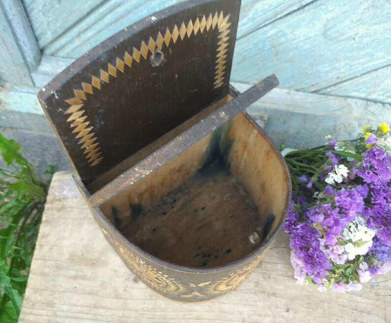 Wooden Wall Box Primitive Antique Wall Hanging Lidded Box of - Etsy