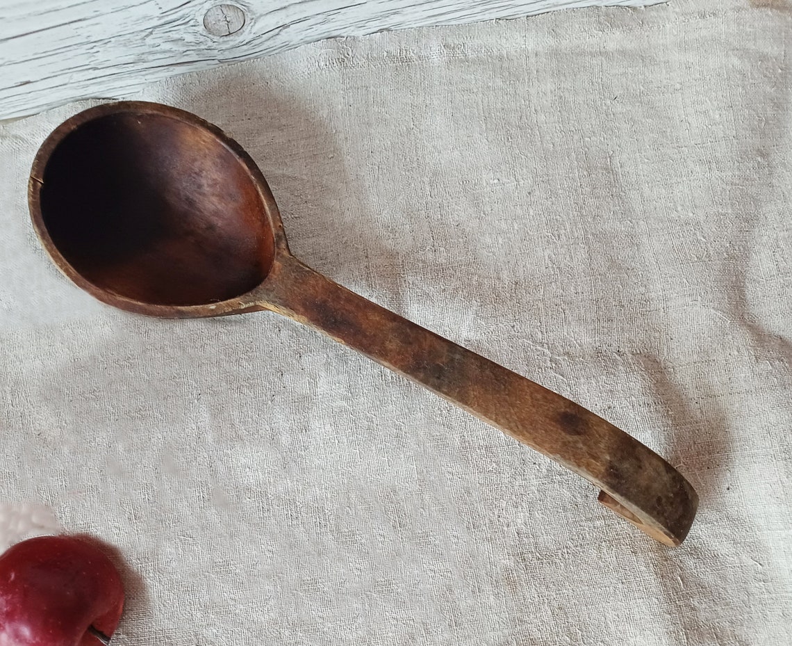 Large Wooden Spoon From Antique Country Kitchen Rustic Decor of Hand ...