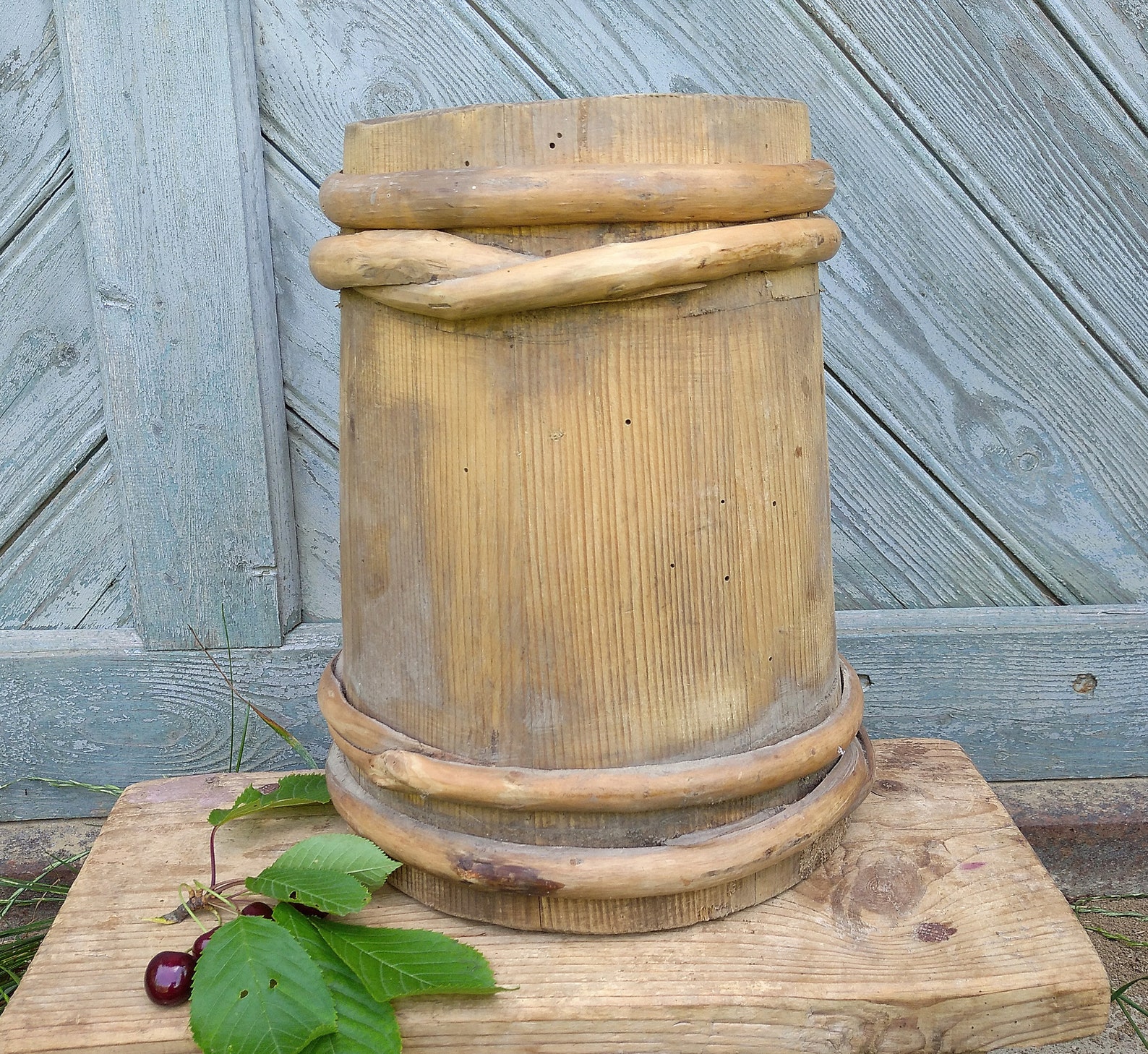 Primitive Antique Vase of Wood Unique Large Vase or Umbrella | Etsy