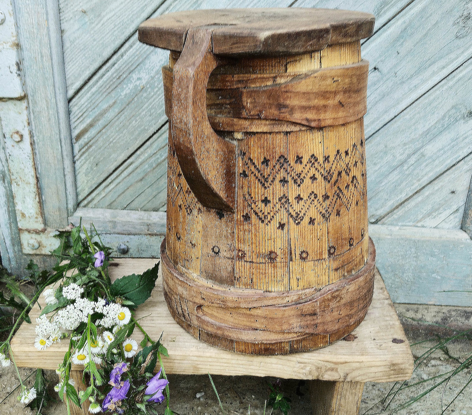 Antique Hamper Primitive Antique Gathering Container 1800s Farmhouse ...