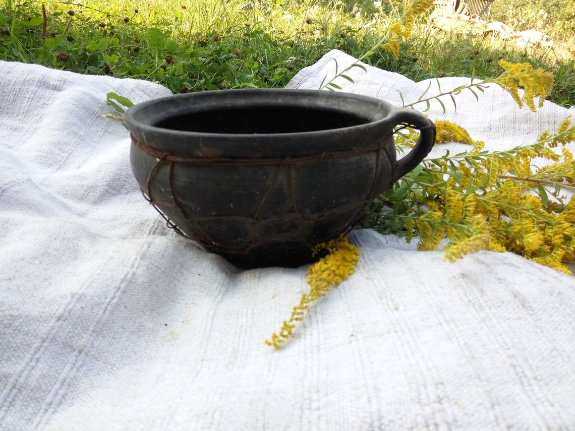 Antique Bowl With Handle Ceramic Bowl Ancient Ladle Rustic - Etsy